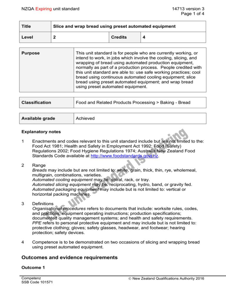 NZQA unit standard 14713 version 3
