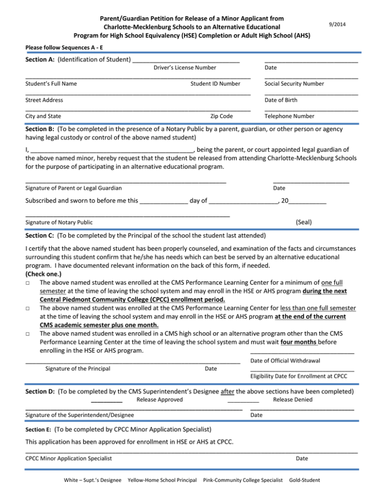 Minors Release Form Minors Release Form