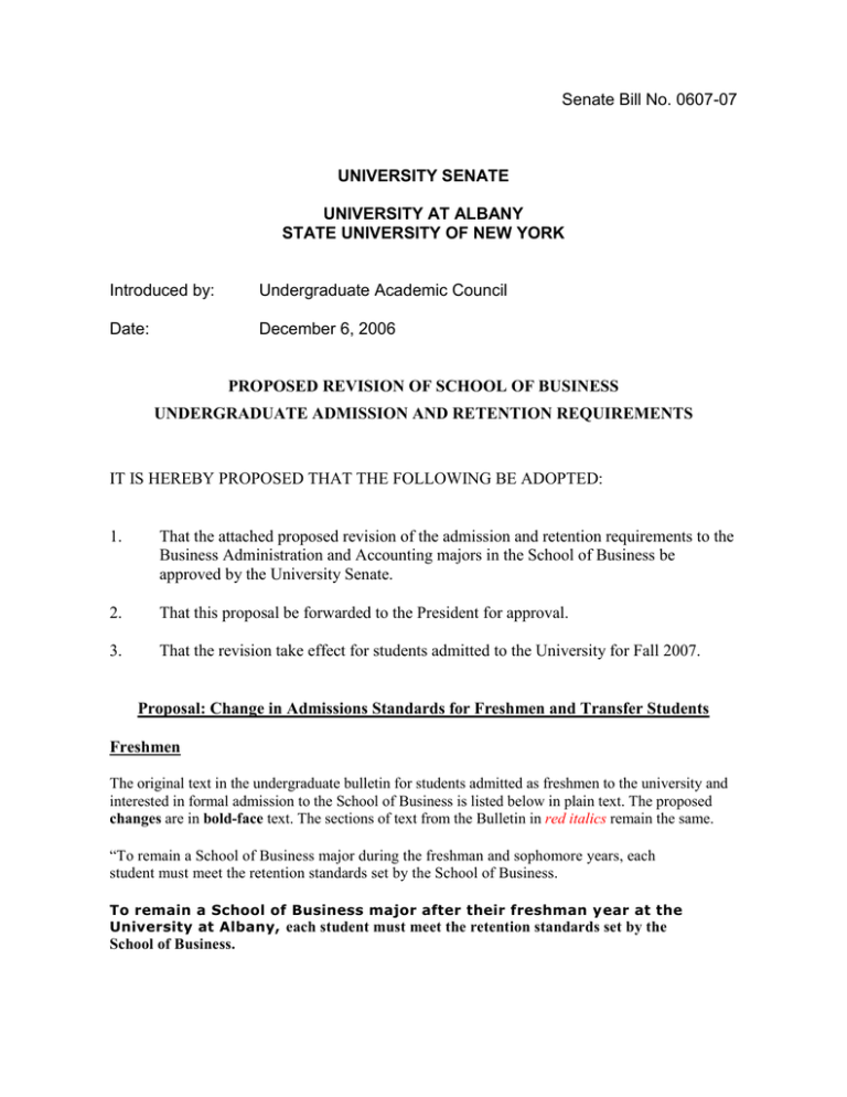 Business Admissions Proposal