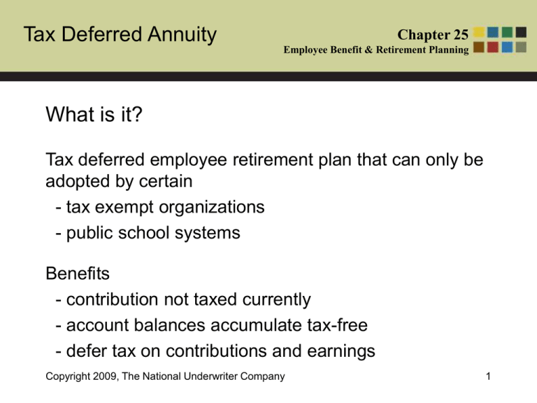 Tax Deferred Annuity What Is It 