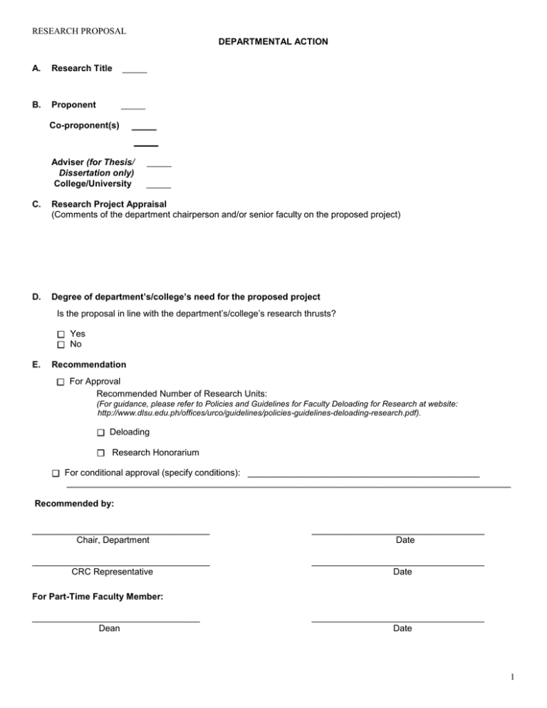 RESEARCH PROPOSAL Co proponent s Dissertation Only 