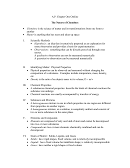 Classifying Matter Understanding Main Ideas