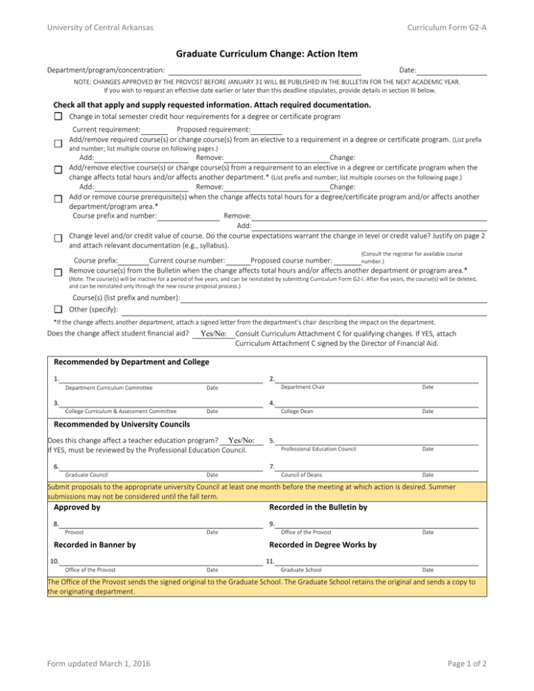 Curriculum Form G2 A