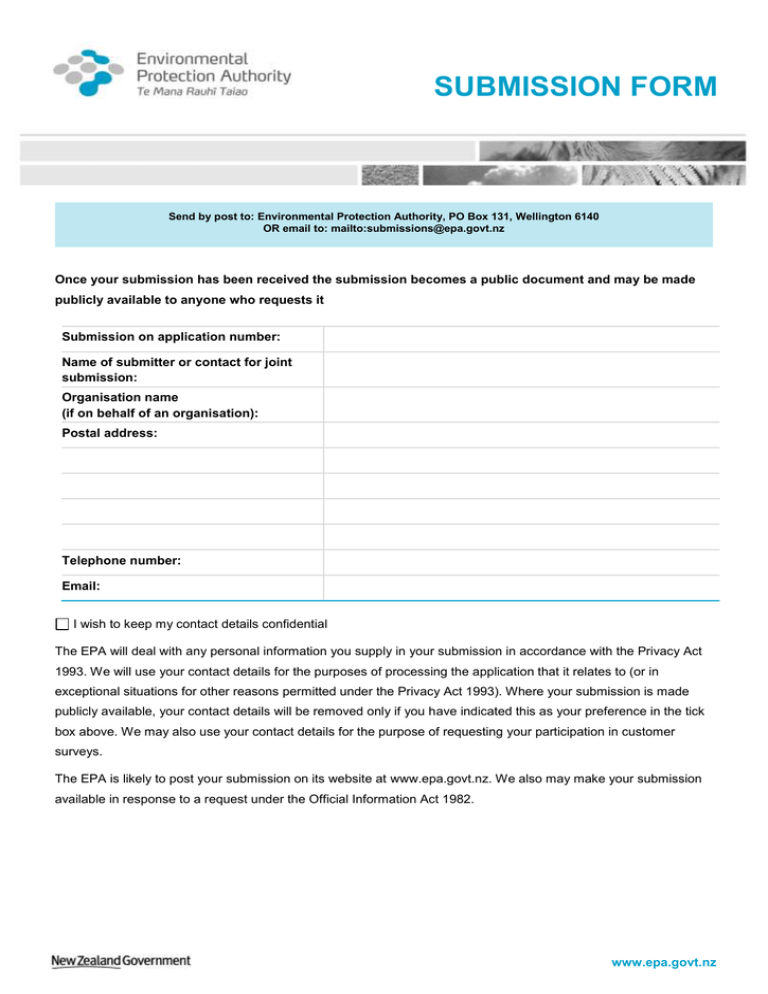 SUBMISSION FORM