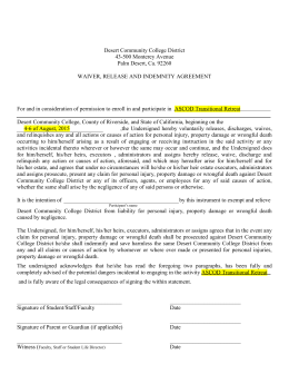 Student or Participant Field Trip/Excursion Form and Waiver Notice