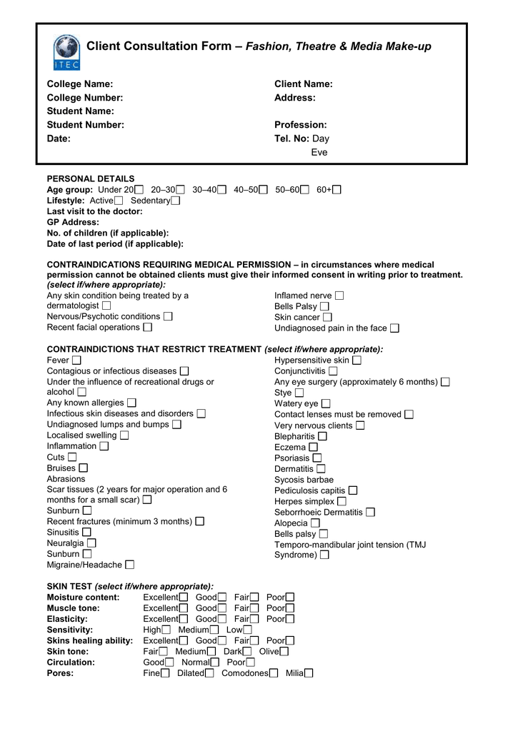 Sample Client Consultation Form Unit 41