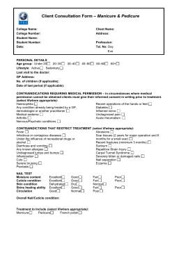 Sample Client Consultation Form - Provide Manicure Treatment