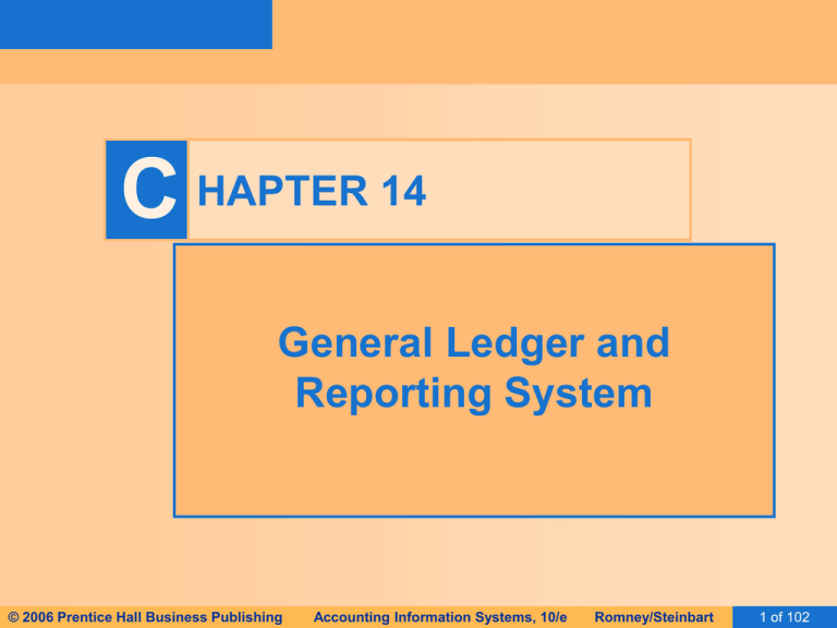 C HAPTER 14 General Ledger And Reporting System