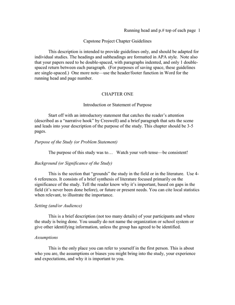 Chapter Guidelines