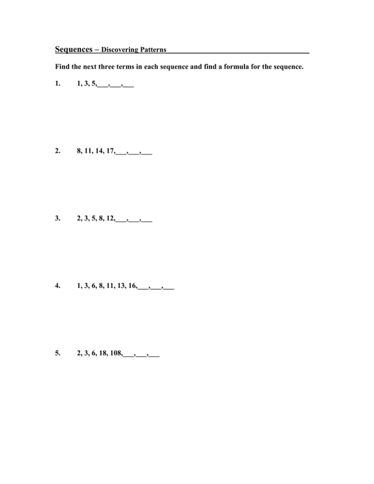 Sequences