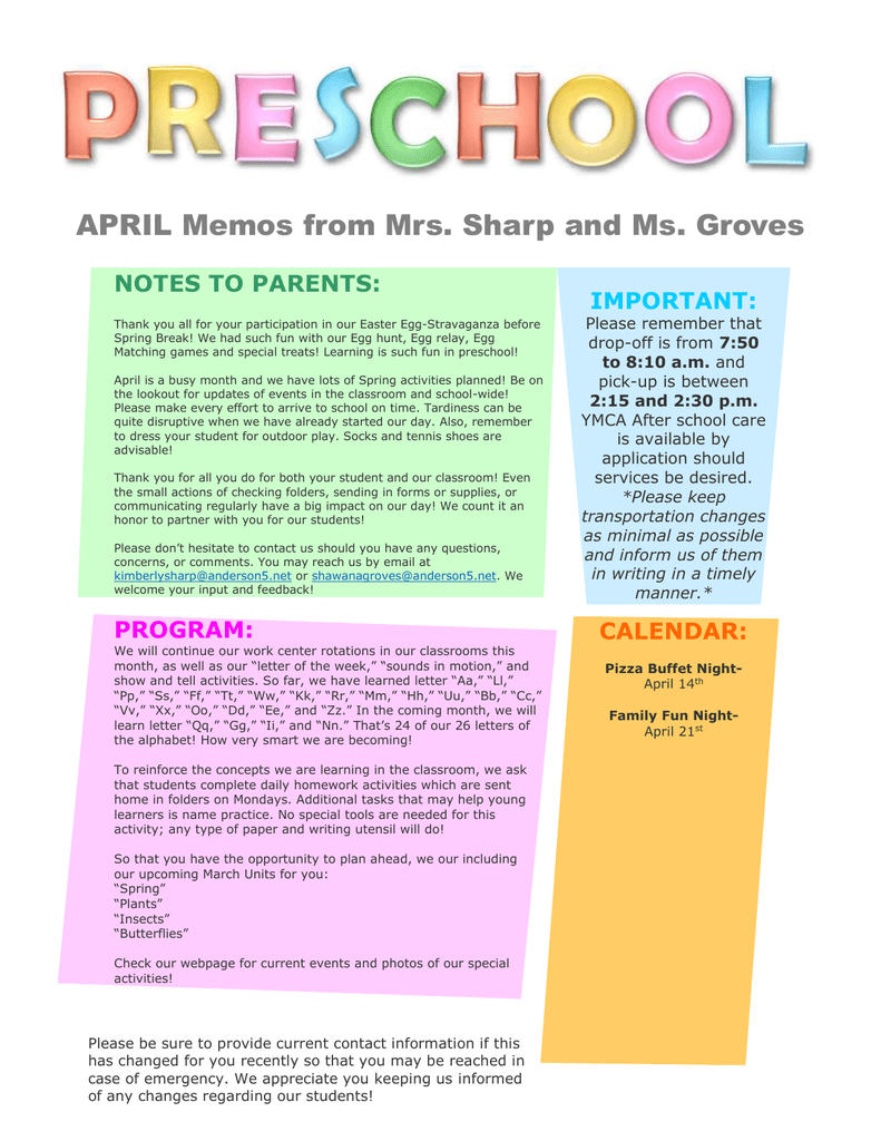 April Newsletter