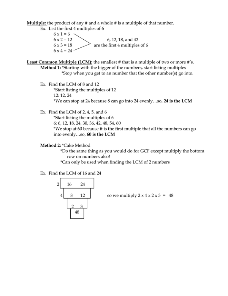 LCM Notes