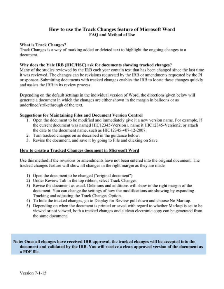 MS Word Track Changes