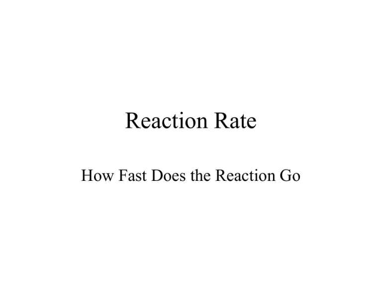 Reaction Rate How Fast Does The Reaction Go