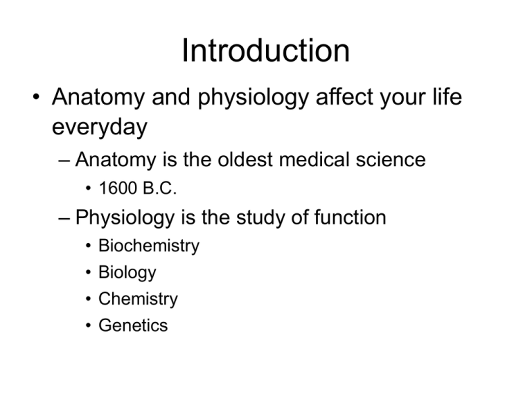 Anatomy And Physiology Lecture