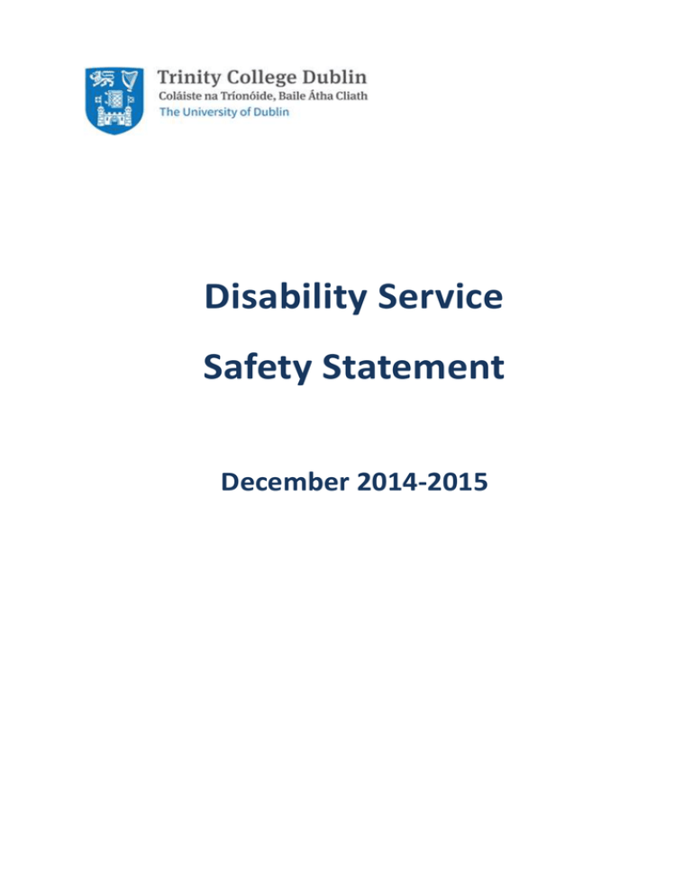 Disability Service Safety Statement