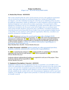 SAMPLE BUDGET JUSTIFICATION