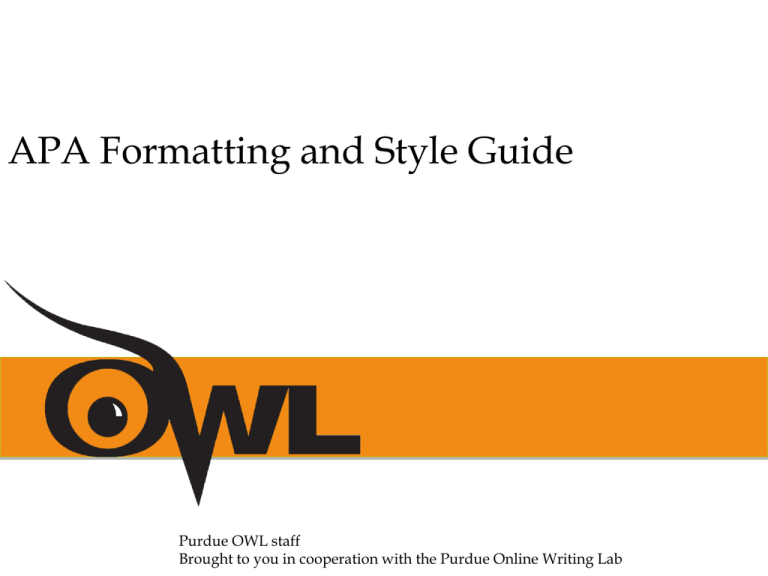 APA GUIDE PowerPoint Presentation