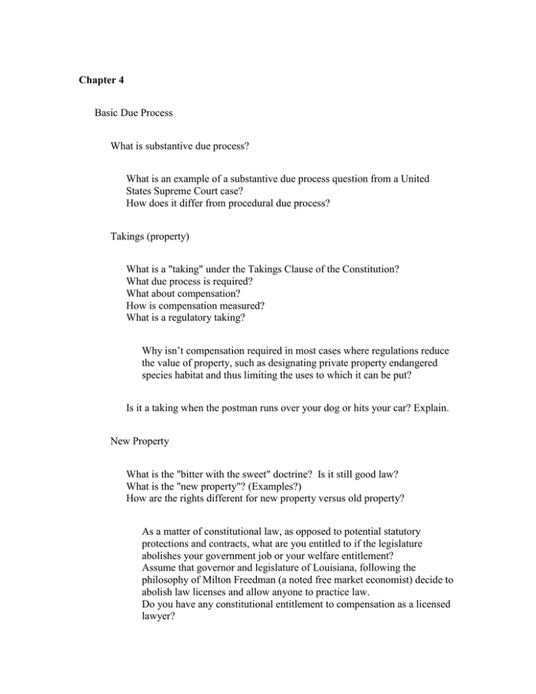 Chapter 4 Basic Due Process What Is Substantive Due Process 