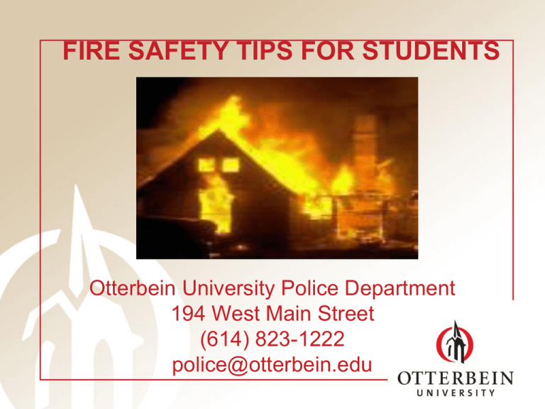 Student Fire Safety Tips Student Fire Safety Tips