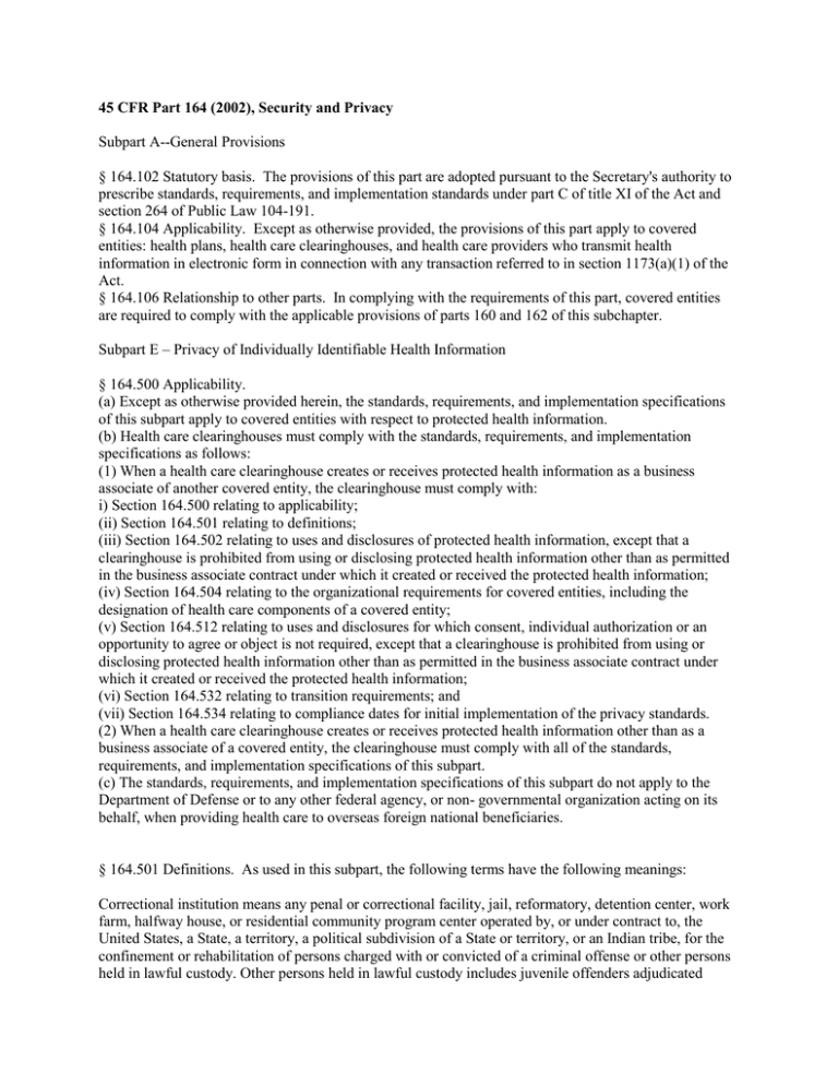 45 CFR Part 164 doc