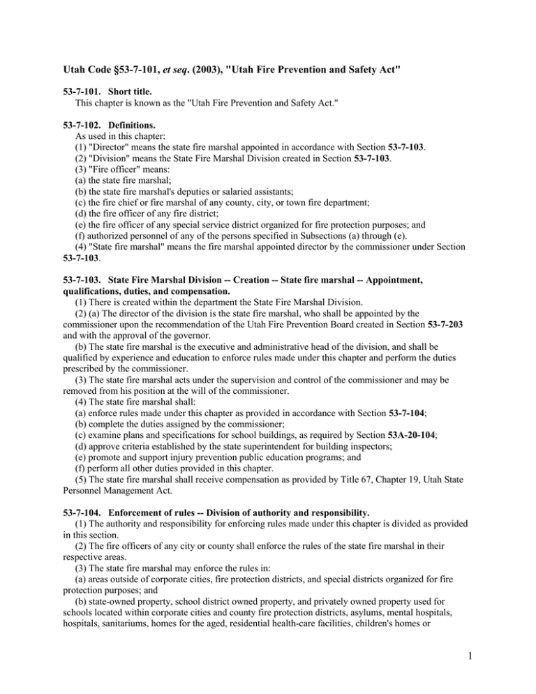 Utah Code §53-7-101 et seq.doc