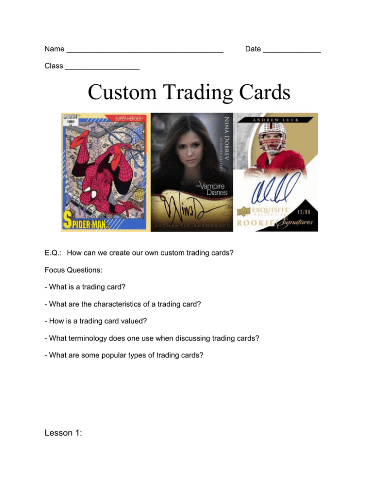 Custom Trading Cards