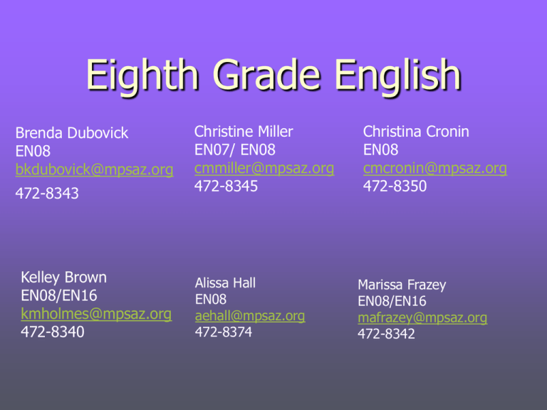 Eighth Grade English