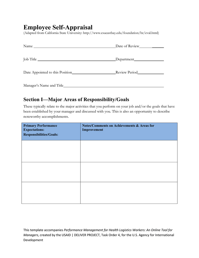 Sample Self Appraisal Form Filled Employee Classles Democracy ZOHAL