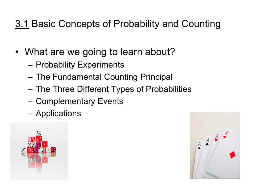 3 1 Basic Concepts Of Probability And Counting 3 1 Basic Concepts Of Probability And Counting