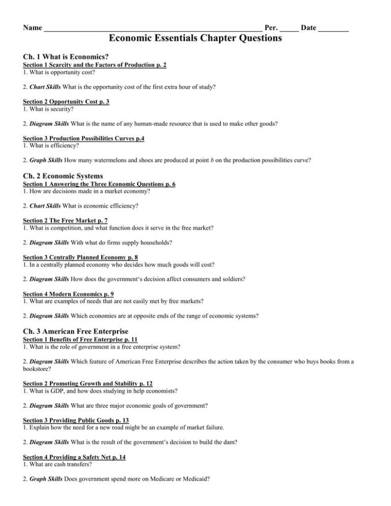Economic Essentials Chapter Questions Economic Essentials Chapter Questions