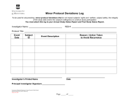 Frequently Asked Questions GLP Amendments, Deviations