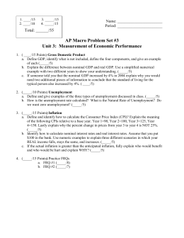 Macroeconomics – Unit 5 – Practice Multiple Choice Questions
