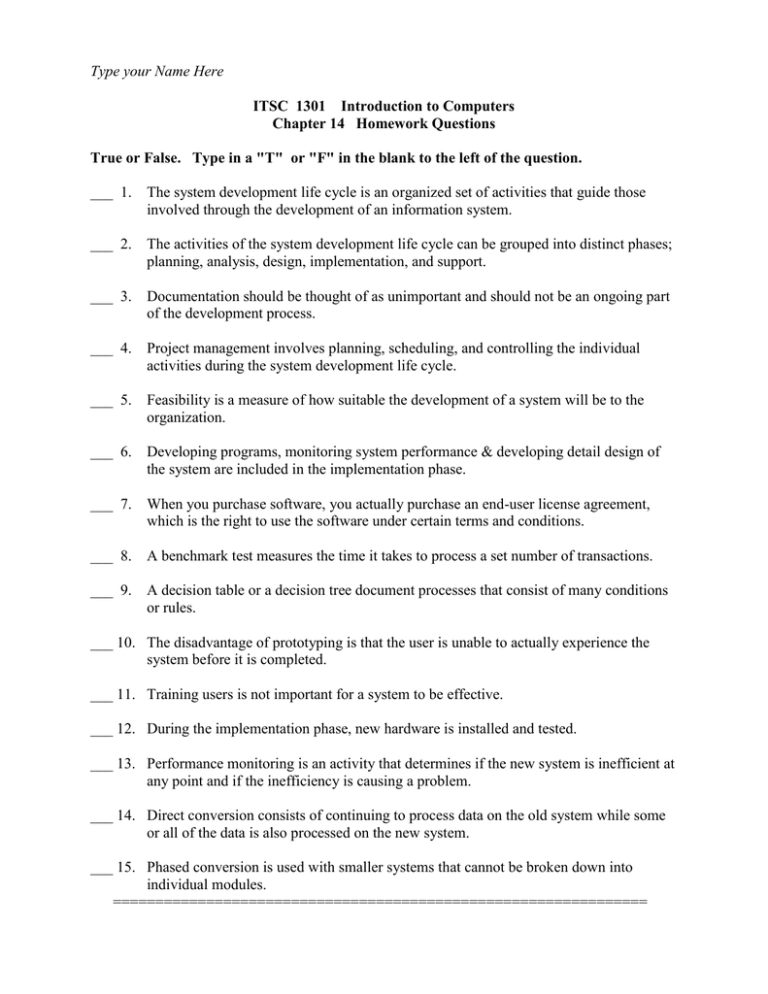 Type Your Name Here Chapter 14 Homework ions