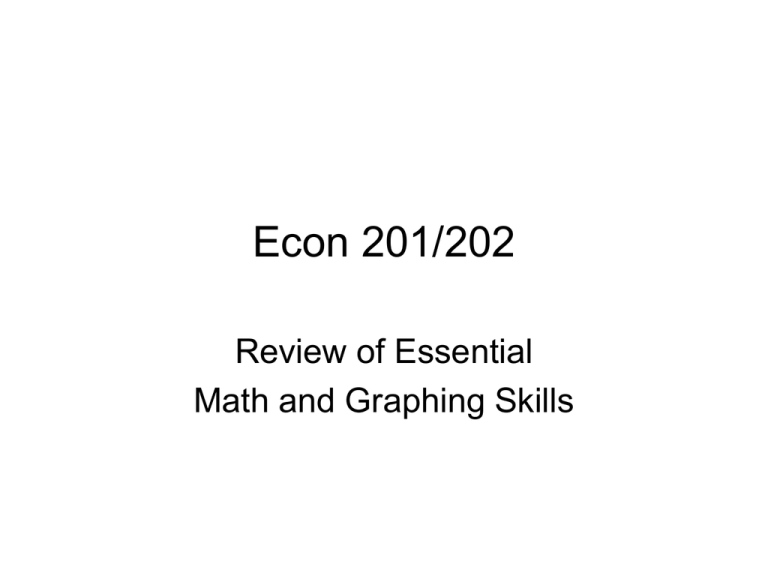 Econ 201 202 Review Of Essential Math And Graphing Skills Econ 201 202 Review Of Essential Math And Graphing Skills