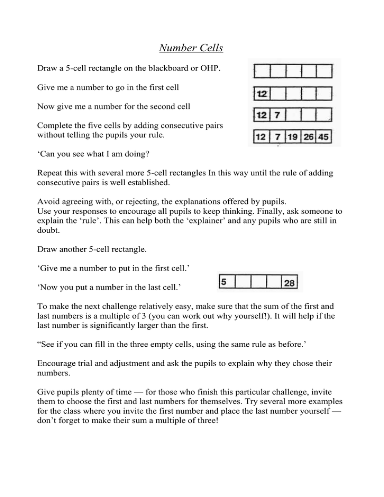 Number Cells