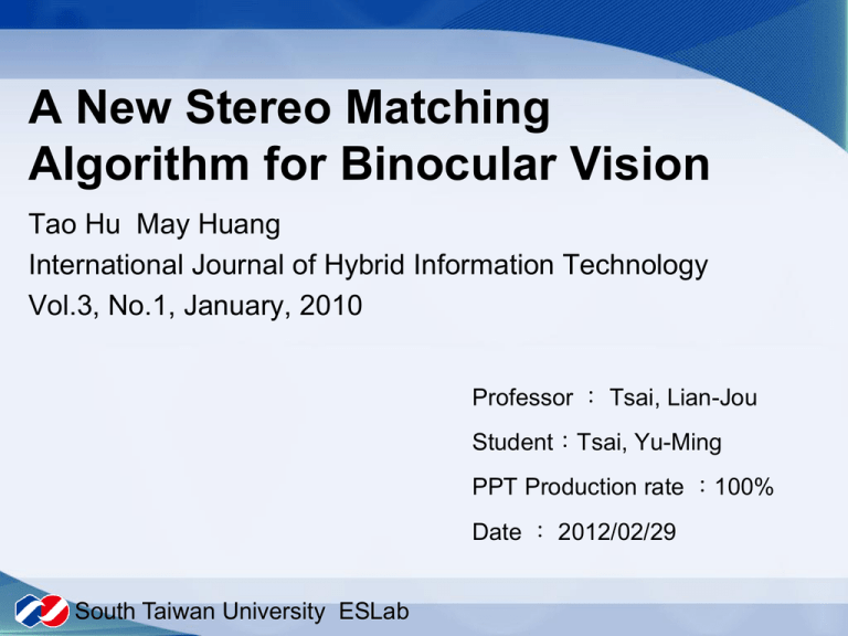 A New Stereo Matching Algorithm For Binocular Vision