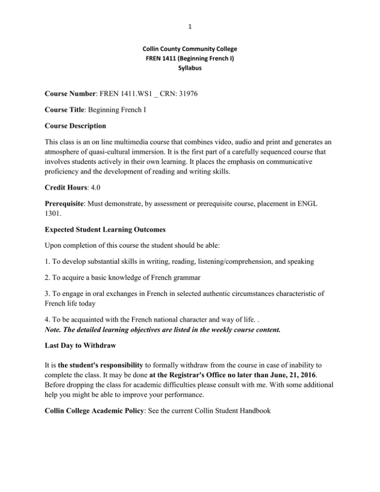 Course Number Course Title Course Description