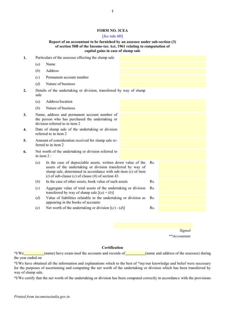 1 FORM NO 3CEA 1 FORM NO 3CEA
