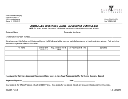 Use of Controlled Substances in Research Initial Controlled Substance ...