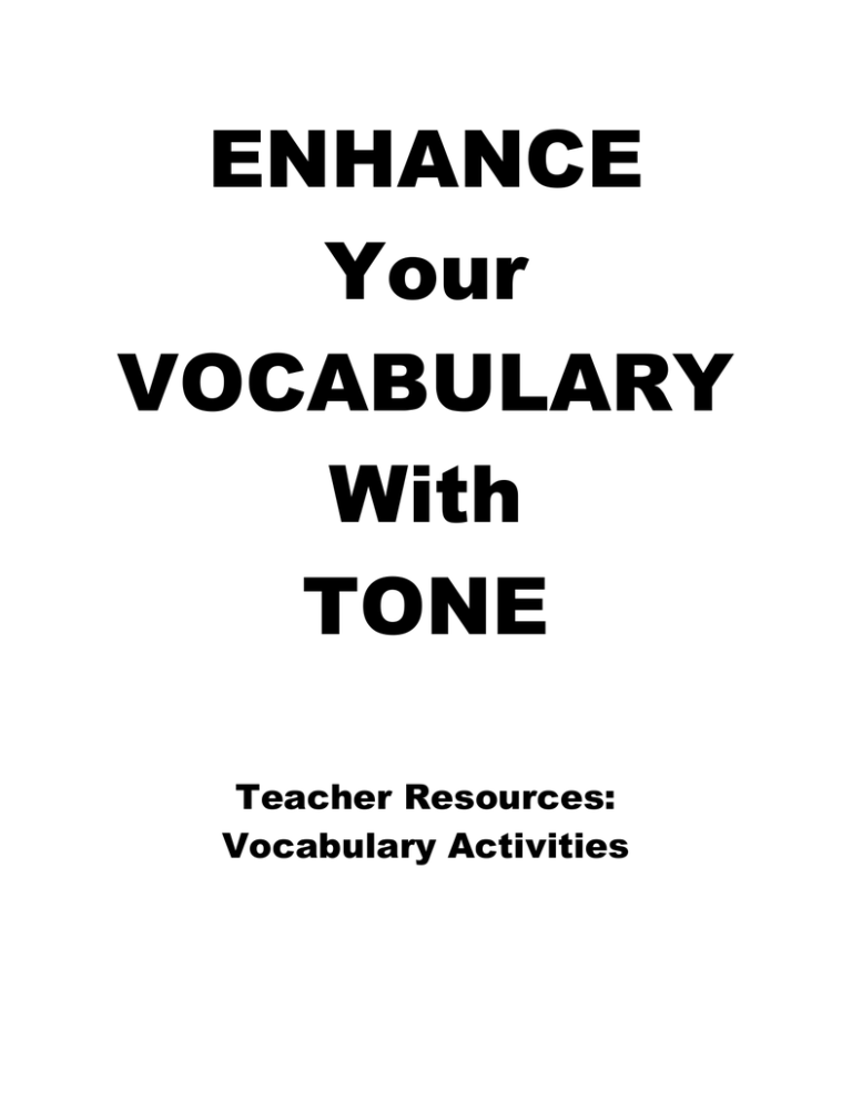 ENHANCE Your VOCABULARY With