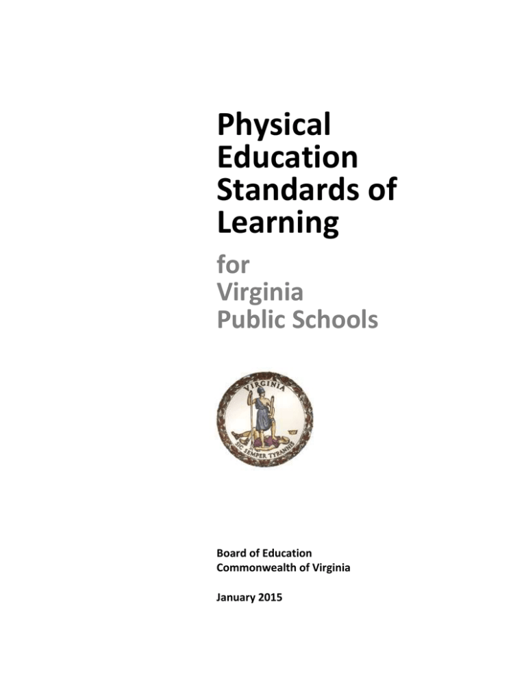 Physical Education Standards Of Learning Physical Education Standards Of Learning