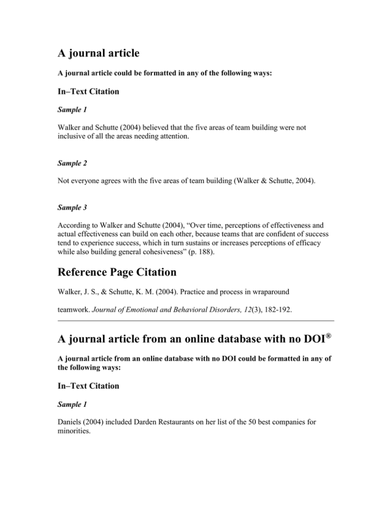 A Journal Article In Text Citation A Journal Article In Text Citation