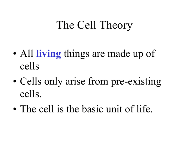 The Cell Theory