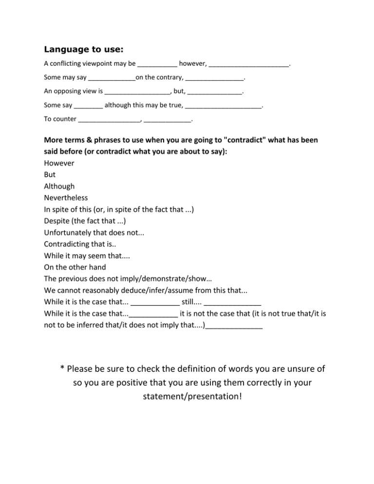 Language To Use 
