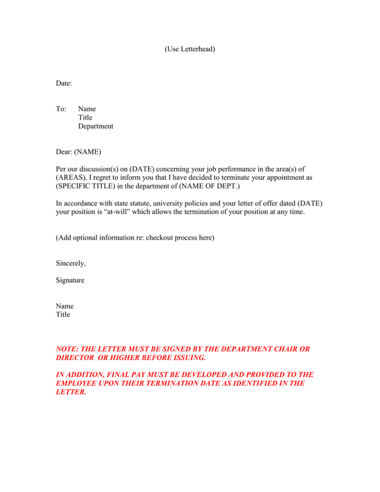 Use Letterhead Date To Use Letterhead Date To