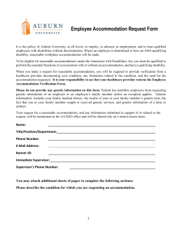 Sample Accommodation Request Letter