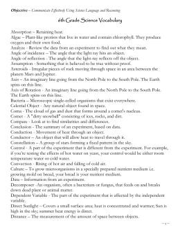 Sixth Grade Science Vocabulary by Standard Standards 1 and 2