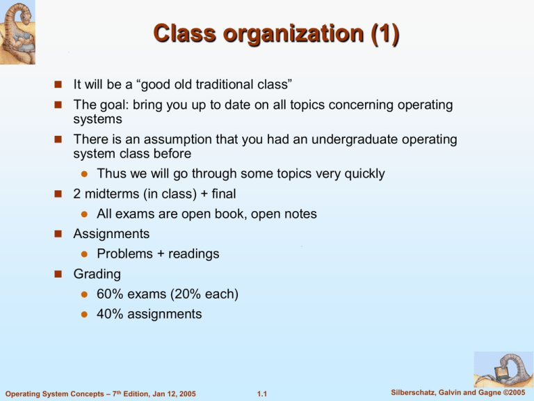 Class Organization 1 