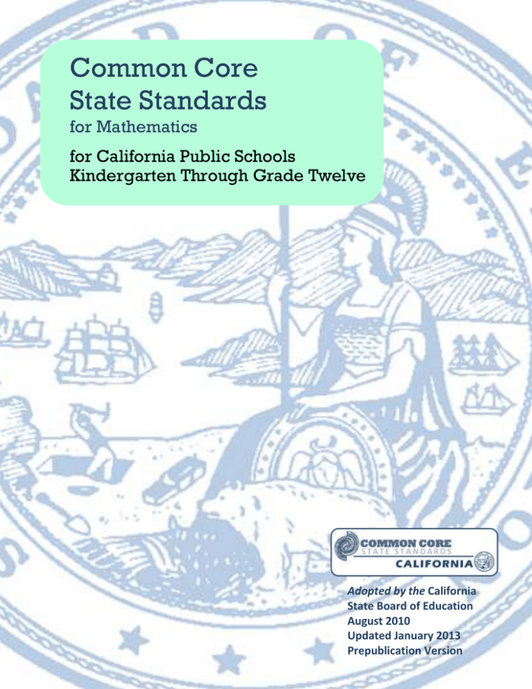 Common Core State Standards For Mathematics